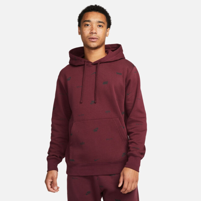 NIKE CLUB FLEECE MEN'S ALLOVER PRINT PULLOVER HOODIE | Толстовки и ...